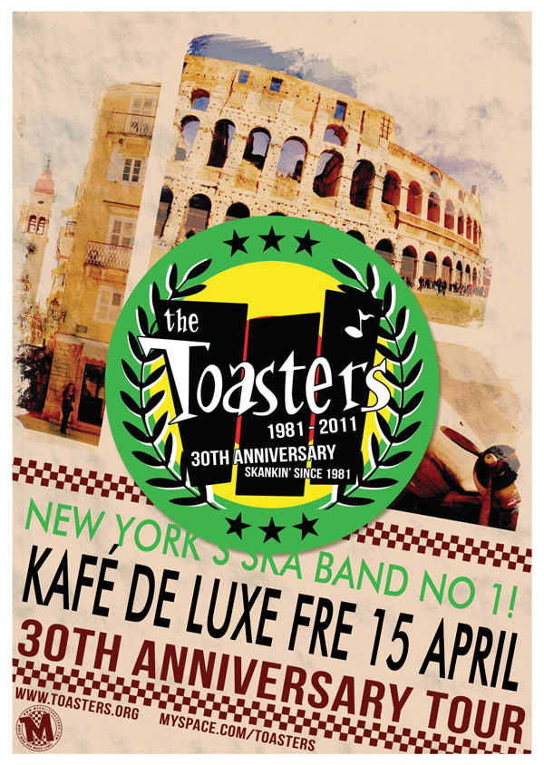 POSTER TO THE TOASTERS GIG APRIL 15 IN VÄXJÖ – HepTown Records